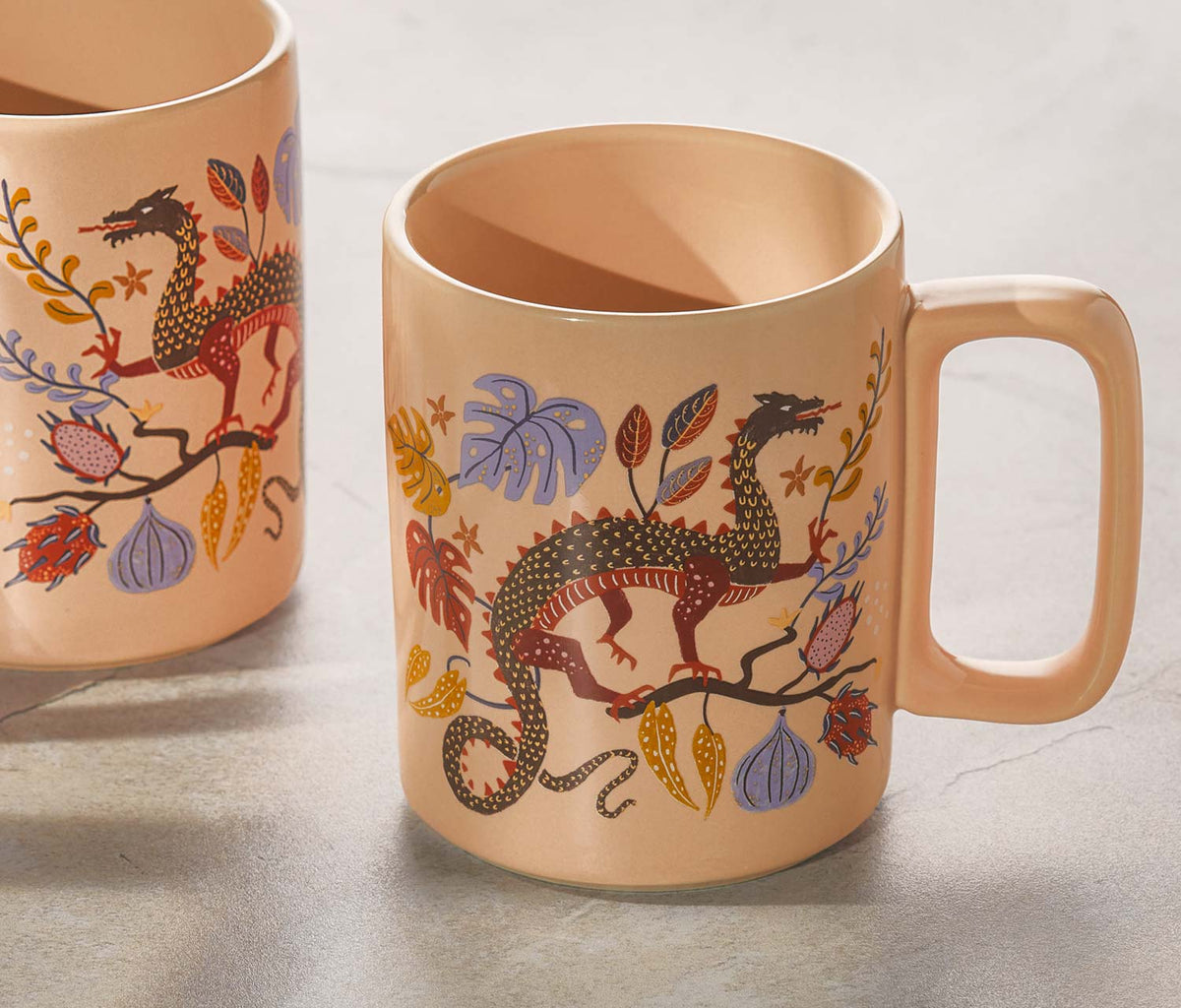 Ember Dragon Studio Mug Set – Fiery Illustrated Ceramic Mug | Lollygag