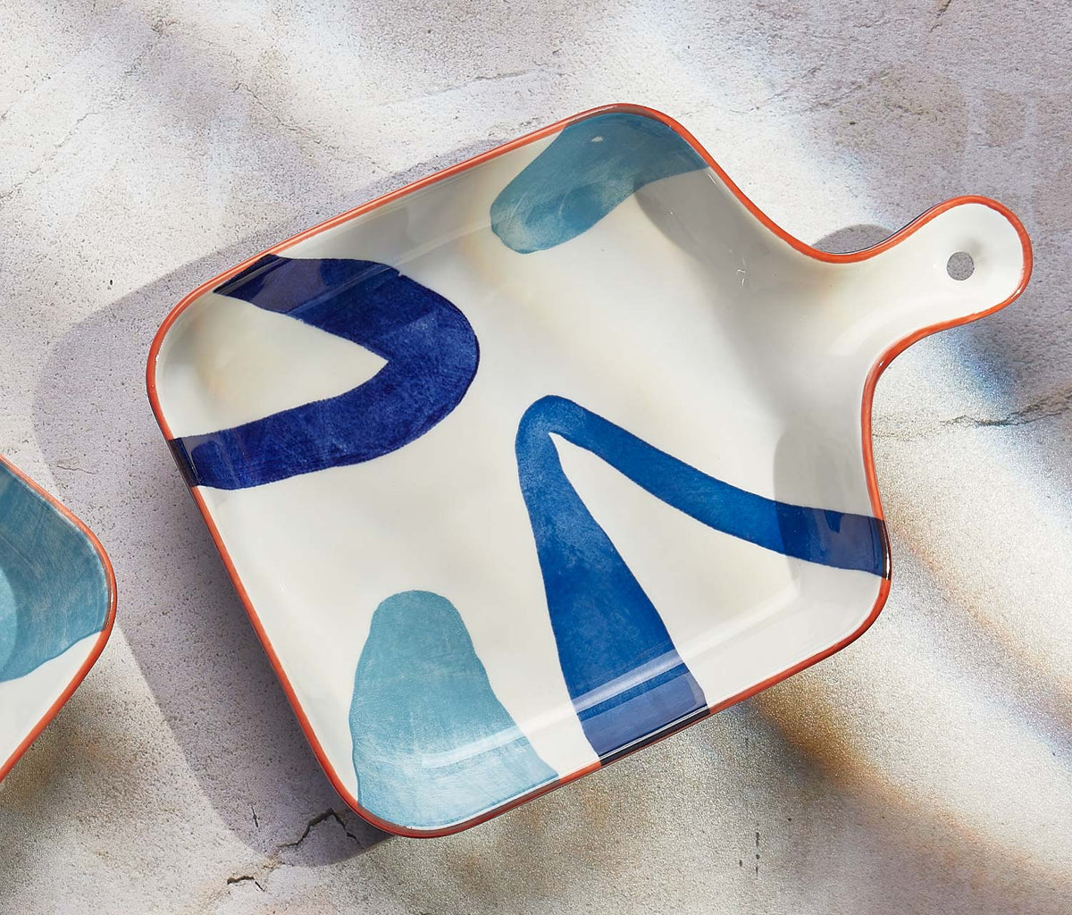 Modern Abstract Colorful Painted Porcelain Tapas Plates - lollygag