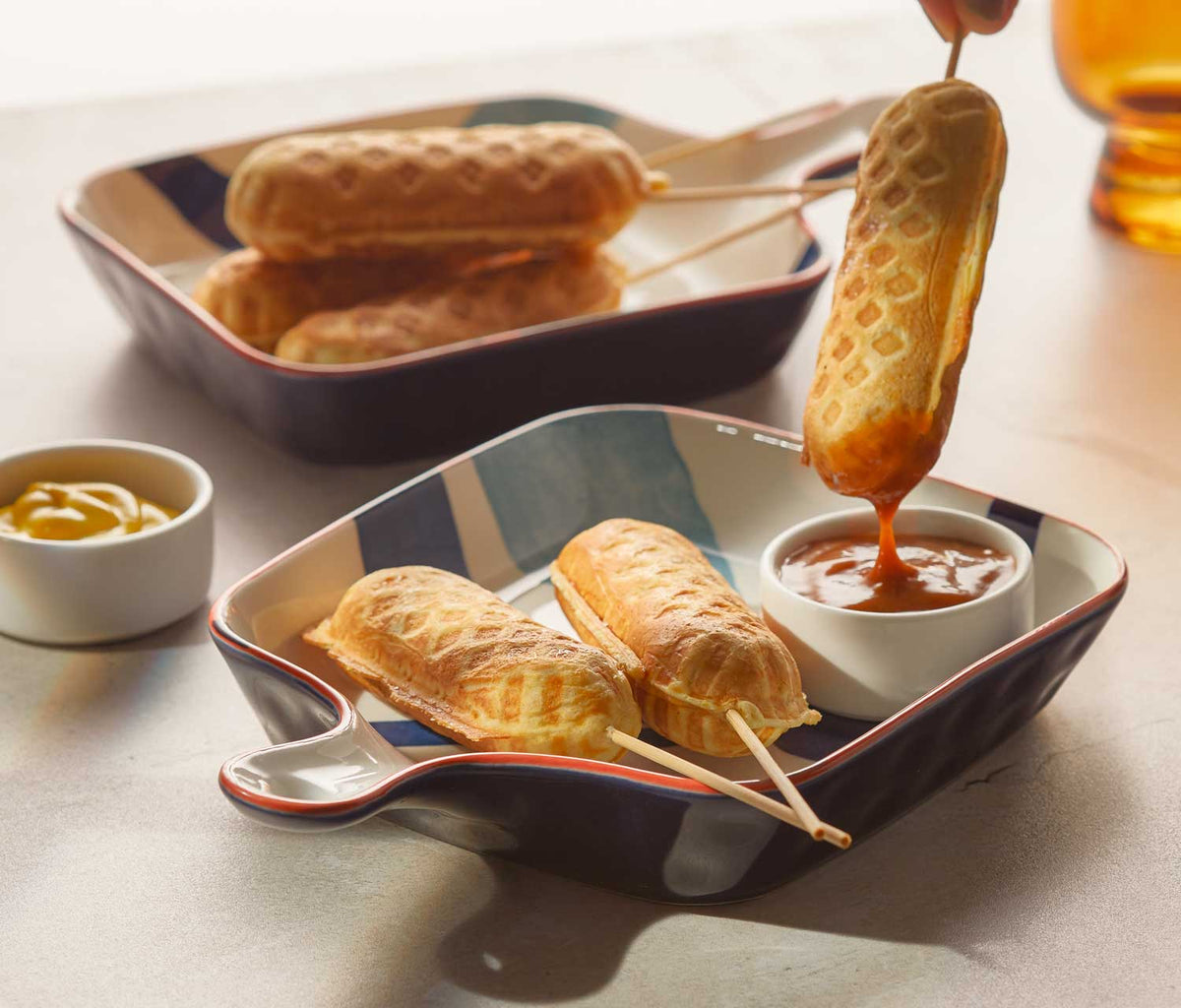 Modern Abstract Colorful Painted Porcelain Tapas Plates - lollygag