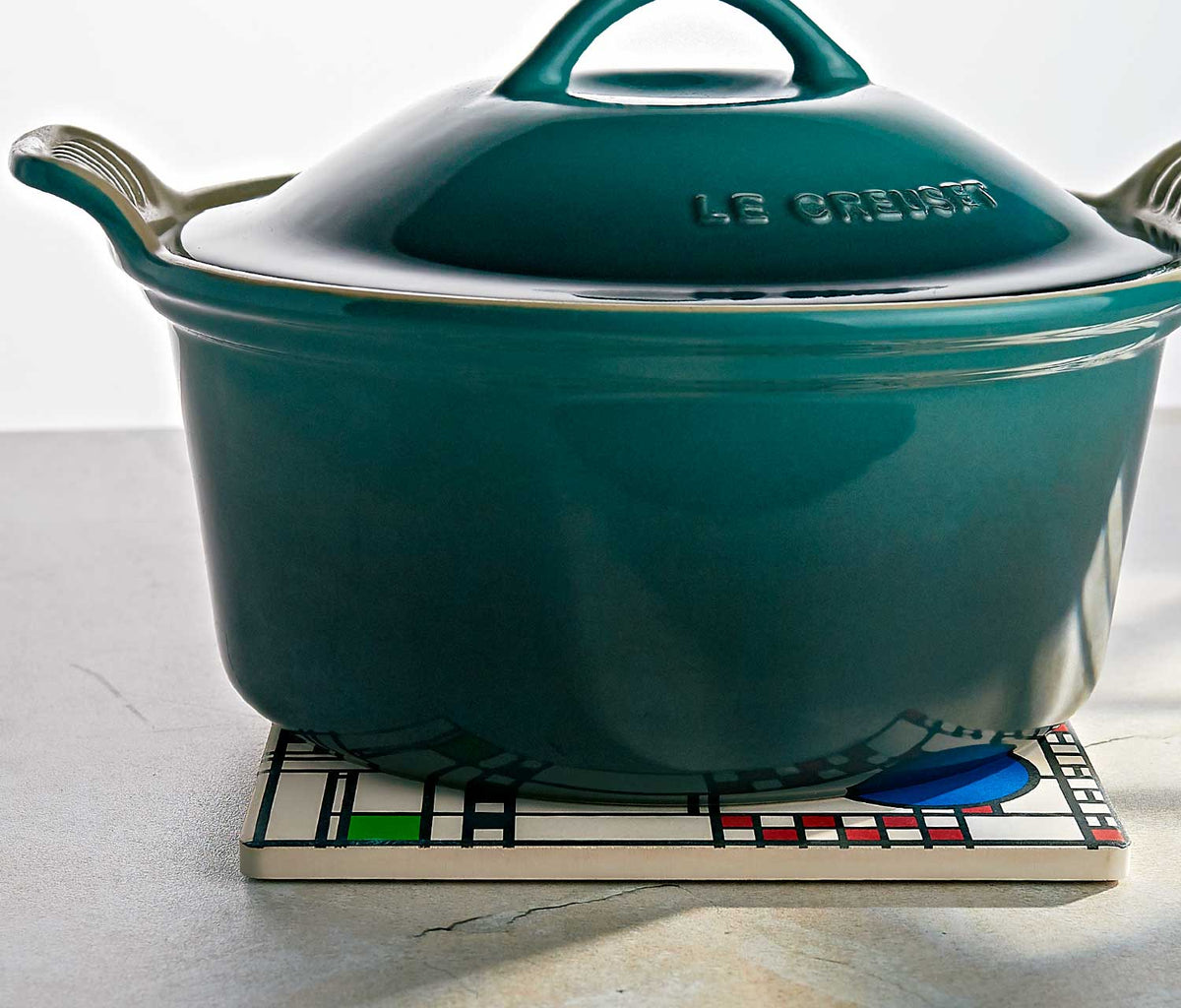 Frank Lloyd Wright Playhouse Stone Trivet & Hoffman Coasters set - lollygag