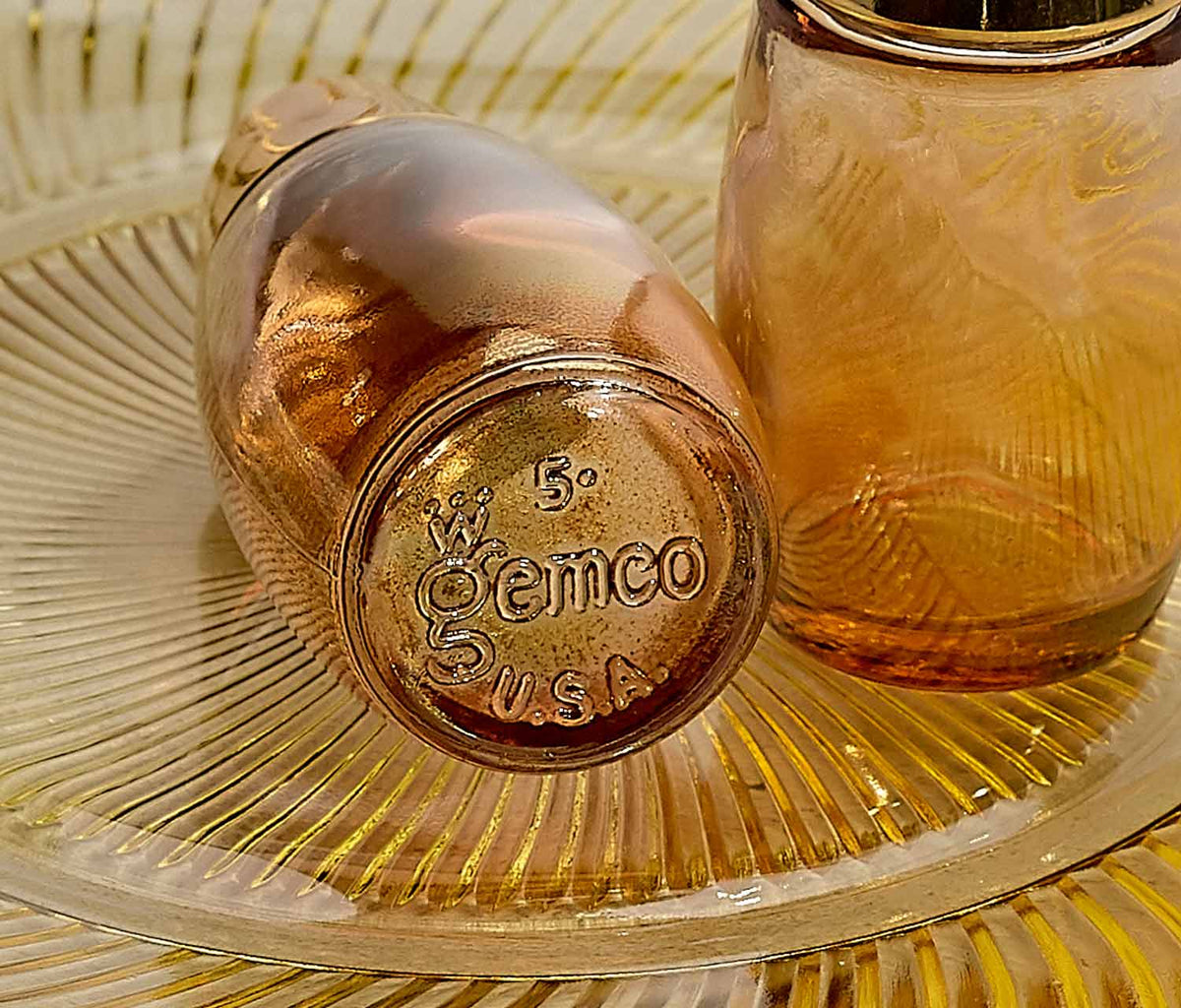 Mid-Century Gemco Salt & Pepper Shakers in Glam Golden Ombre- lollygag