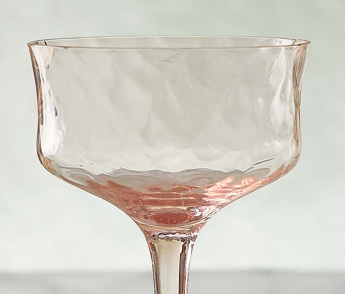 Monroe Rose Pink Optic Loop Tall & Low Cocktail Glass Set | Lollygag.co
