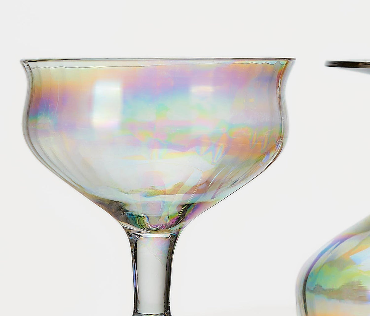 Lulu Lustre Short Optic Paneled Coupe Glasses | Lollygag.co
