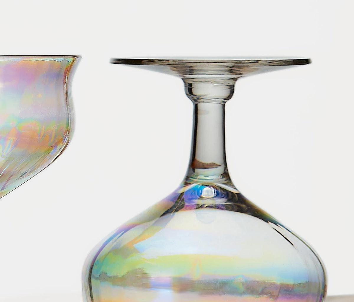 Vintage Lustre Optic Paneled Champagne/Coupe Glasses