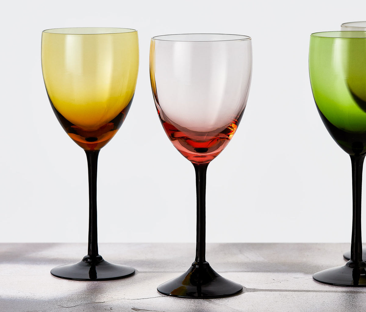 MCM Vintage Rainbow/Black LG Wine Glasses - lollygag