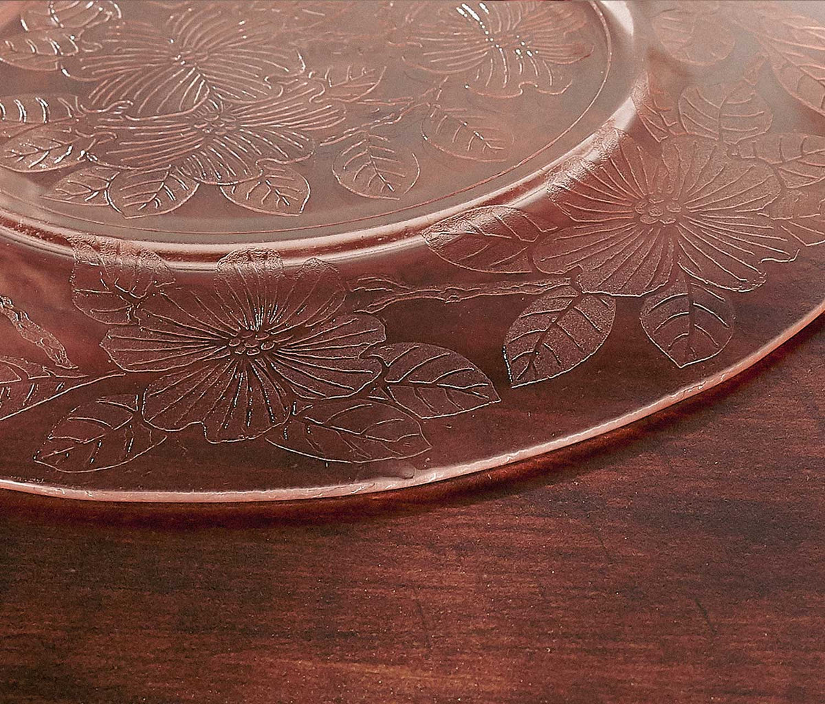 Vintage Pink Twisted Glass Dessert Plate