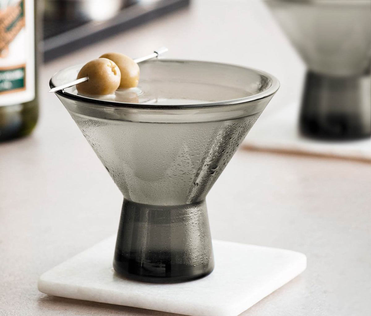 Acopa Pangea Stemless Martini Glass Set: Smokey Topaz | Lollygag.co