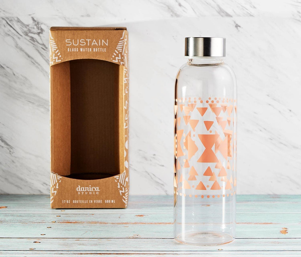 Blush Pink Glass Water Bottle - lollygag