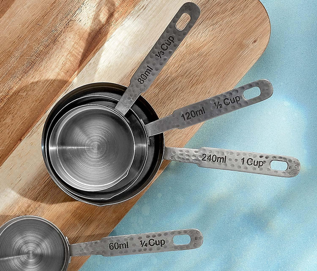 Hammered Stainless Steel Measuring Utensils Set