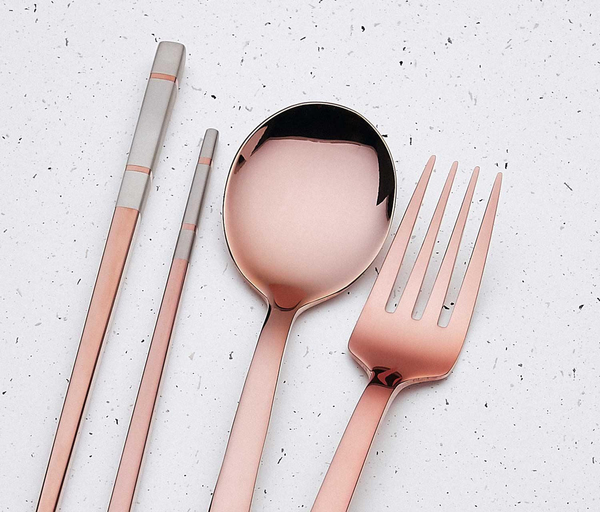 Rose Gold Reusable travel flatware set