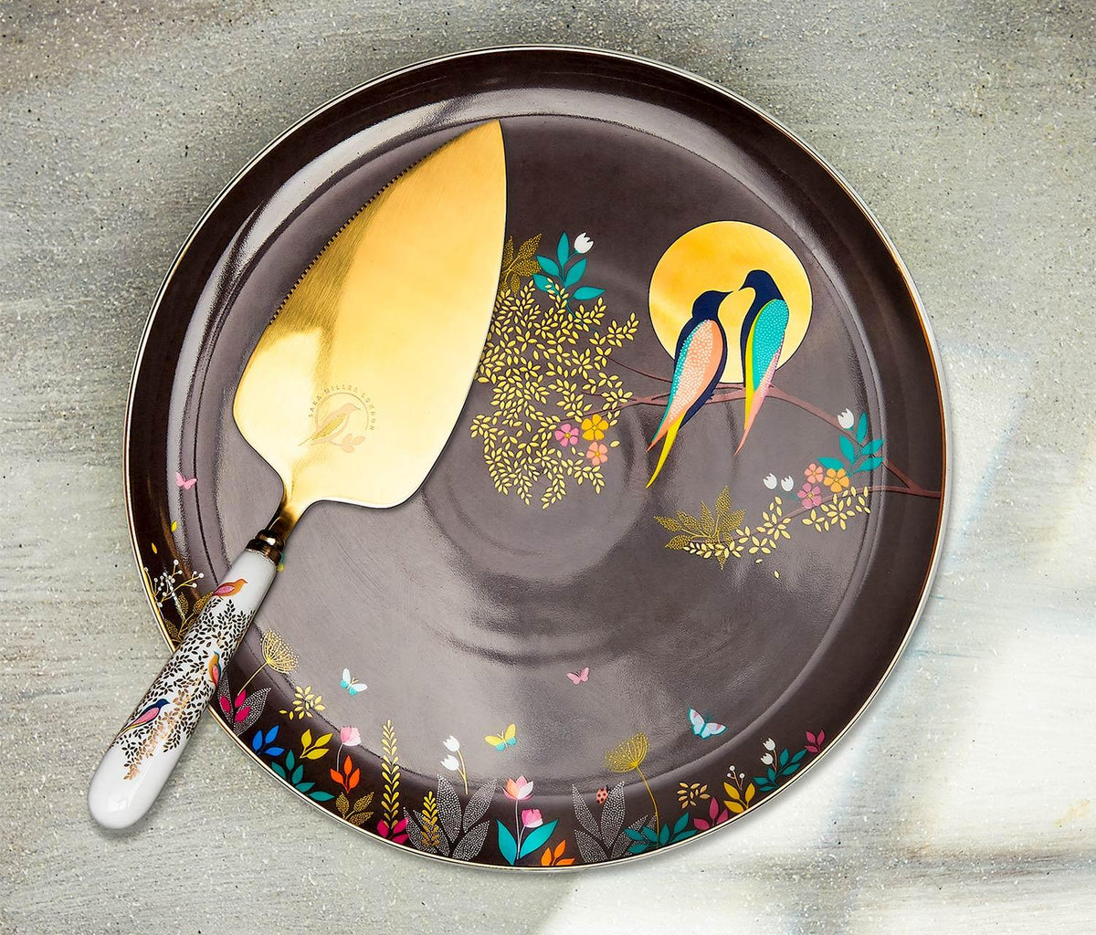 Sara Miller London Chelsea Birds Cake Stand & Server Set