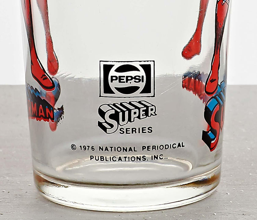 Vintage 1976 Superman DC Comics-Pepsi Super Series Tall Glass | Lollygag.co