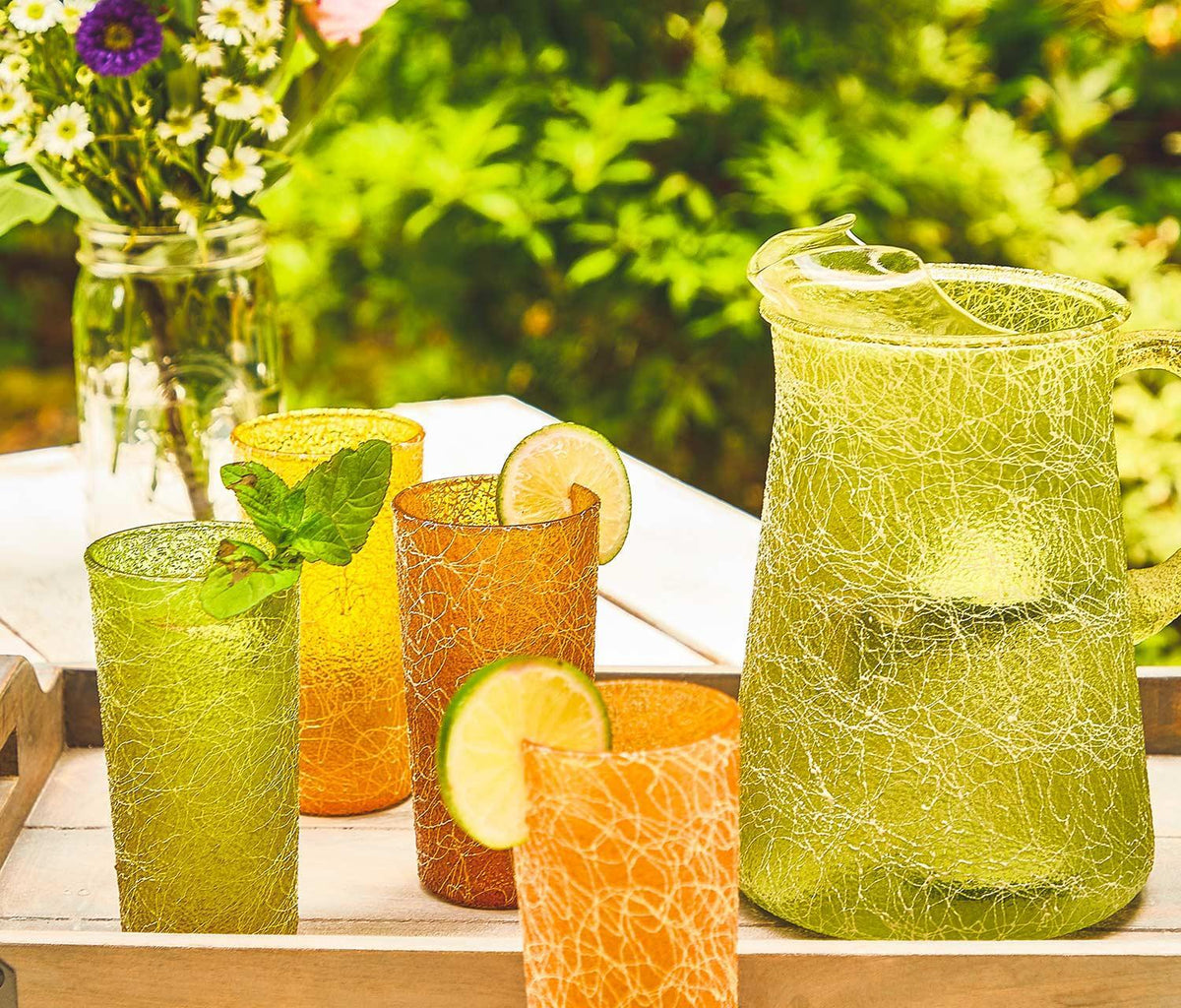 Color Craft Spaghetti String Tall Glass & Pitcher Set | Lollygag.co